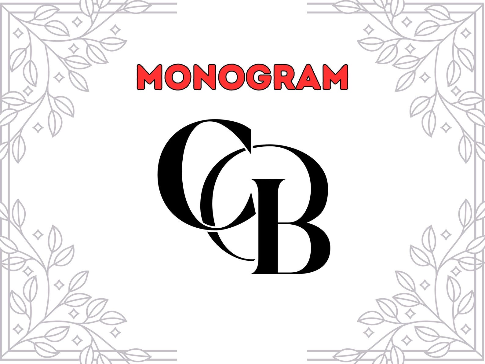 Monogram CB Digital Download, Customizable Monogram Art With CB ...