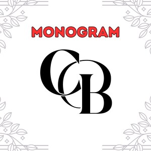 Monogram CB Digital Download, Customizable Monogram Art With CB ...