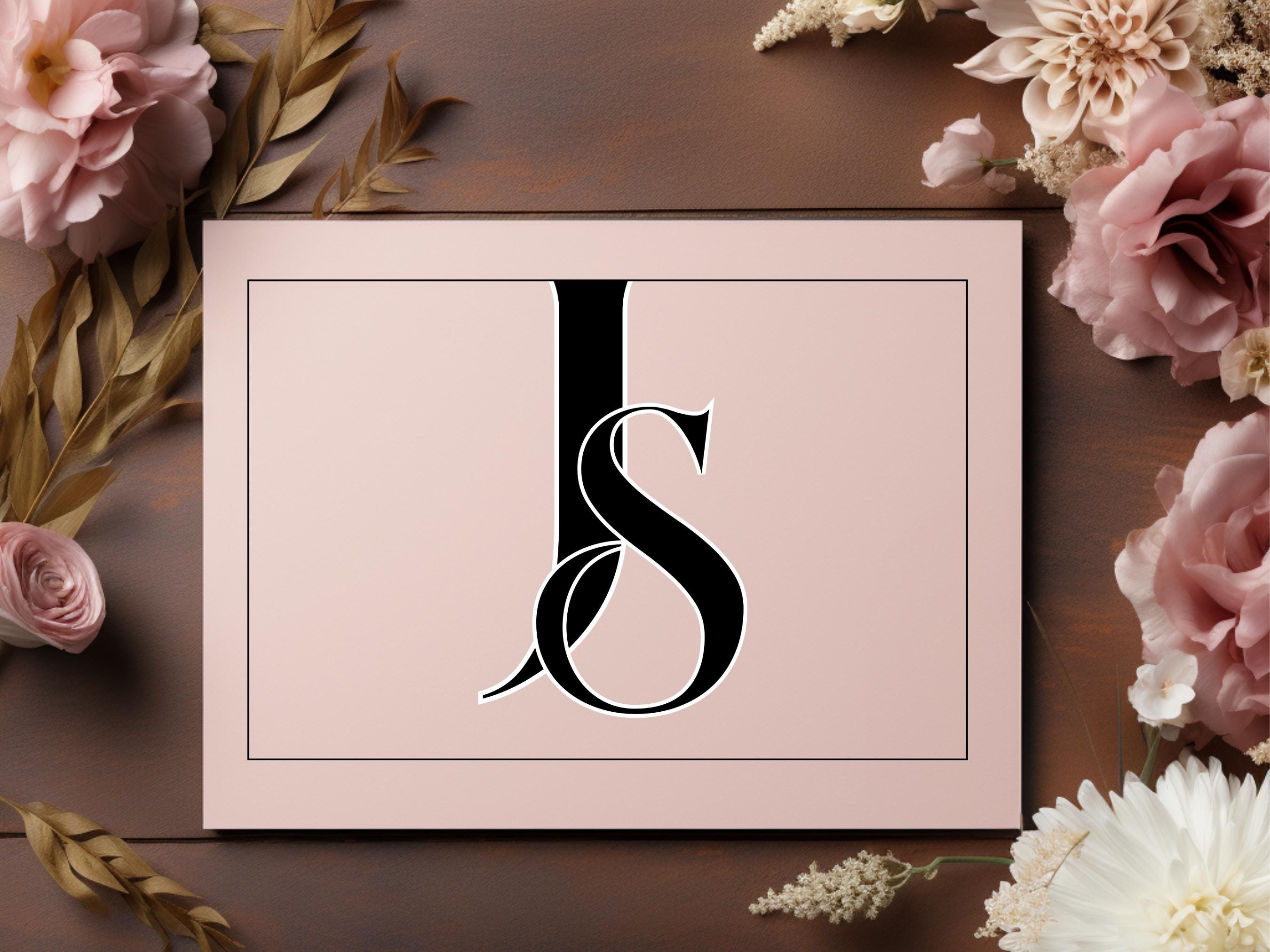 Monogram JS Digital Download, Custom Monogram Art With JS Initials for ...