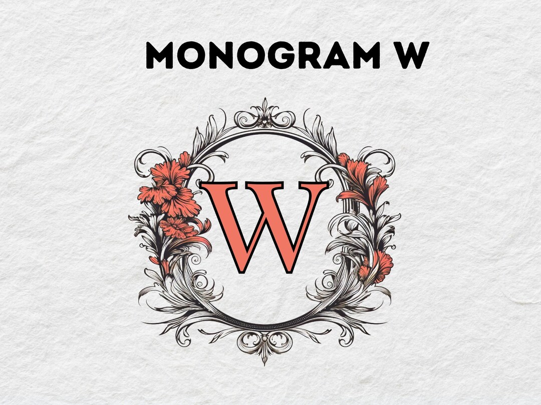 Digital Monogram Letter W SVG, Monogram Design Download, W Monogram ...