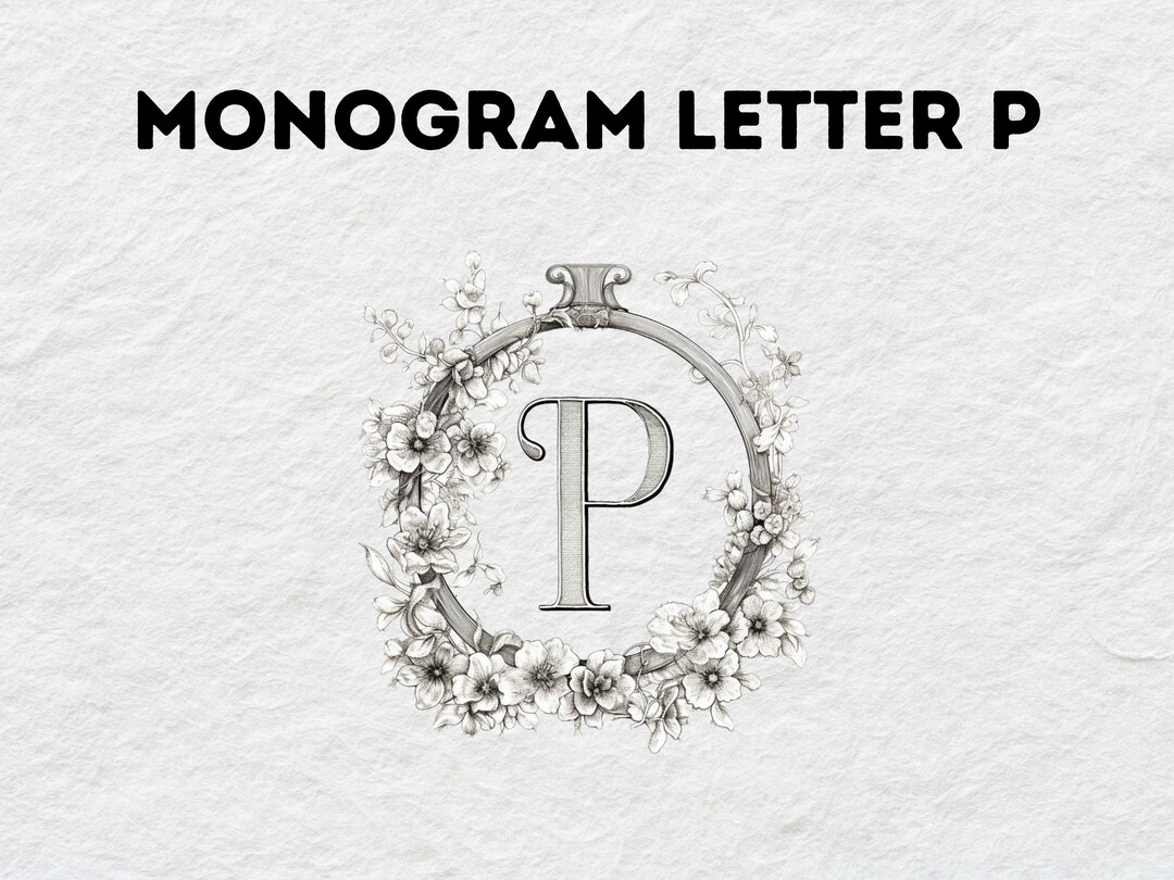 Monogram Letter P Digital SVG, Monogram Design Download, Monogram PNG ...