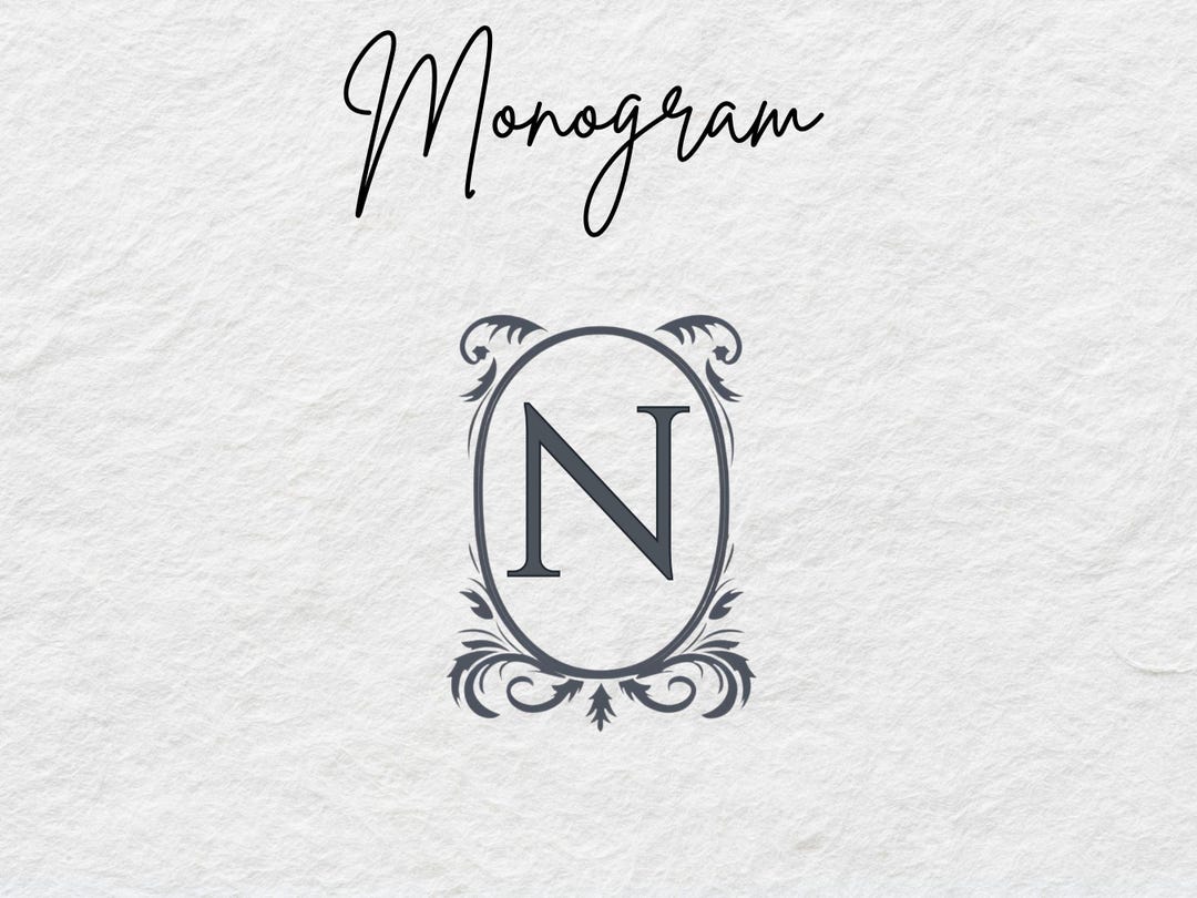 Monogram N Digital SVG Download, Personalized Initial Art, DIY Monogram ...