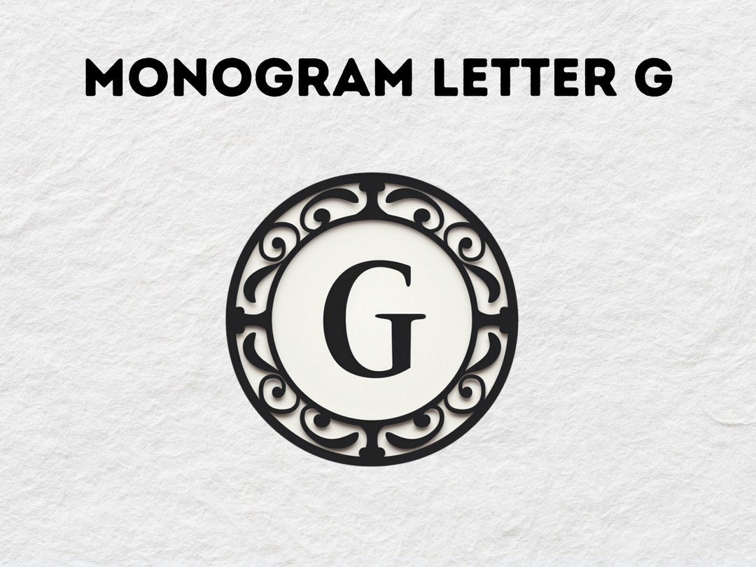 Monogram SVG Letter G, Instant Download, High-quality SVG & PNG ...