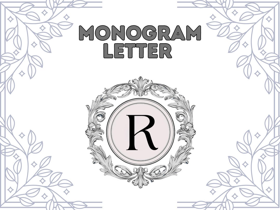 Monogram Letter R Wall Art, Personalized Home Decor & Gifts, Elegant ...