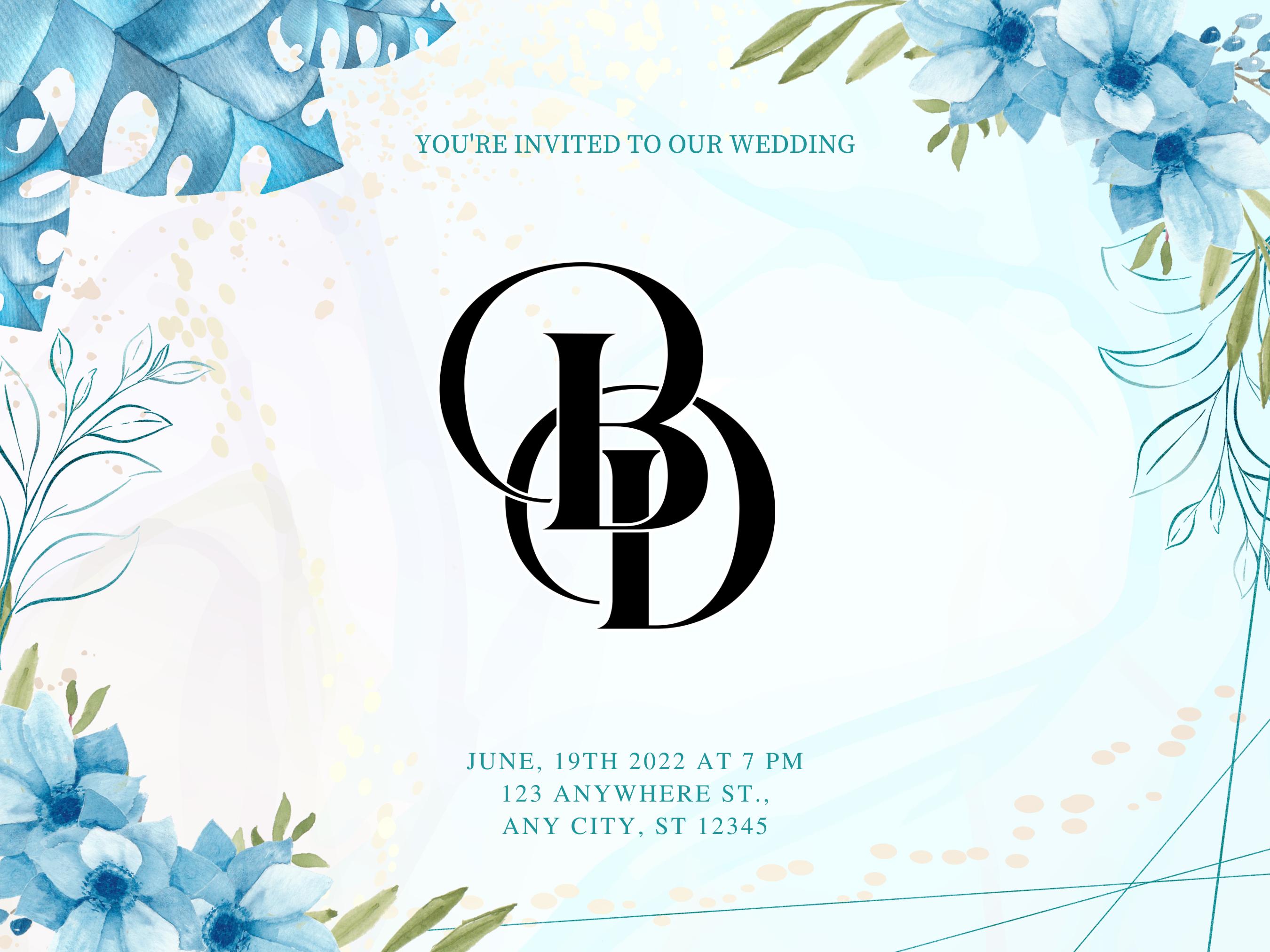 Monogram BD Digital Download, Customizable Monogram Art With BD ...