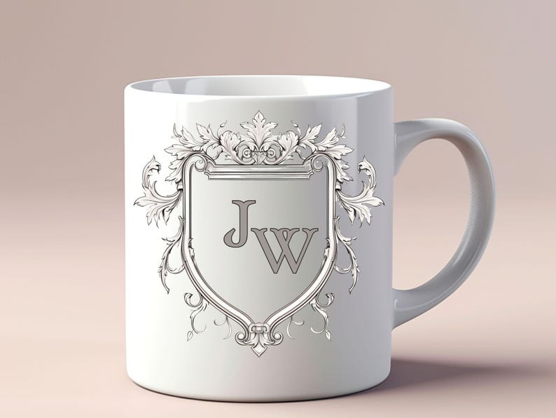 Monogram JW Digital Download, Custom Monogram Art With JW Initials for ...