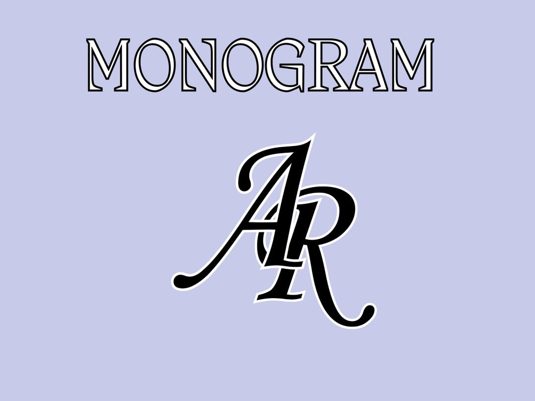 Monogram AR Digital Download, Custom Monogram Art With AR Initials for ...