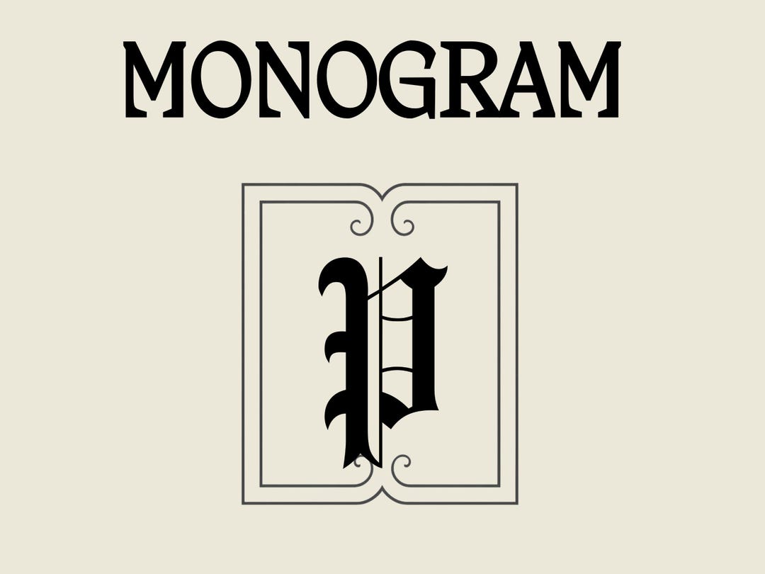 Monogram Digital Download P, Customizable Initial Art, Personalized ...