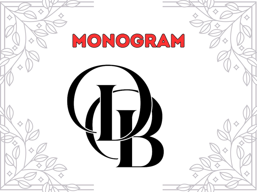 Monogram DB Digital Download, Custom Monogram Art With DB Initials for ...