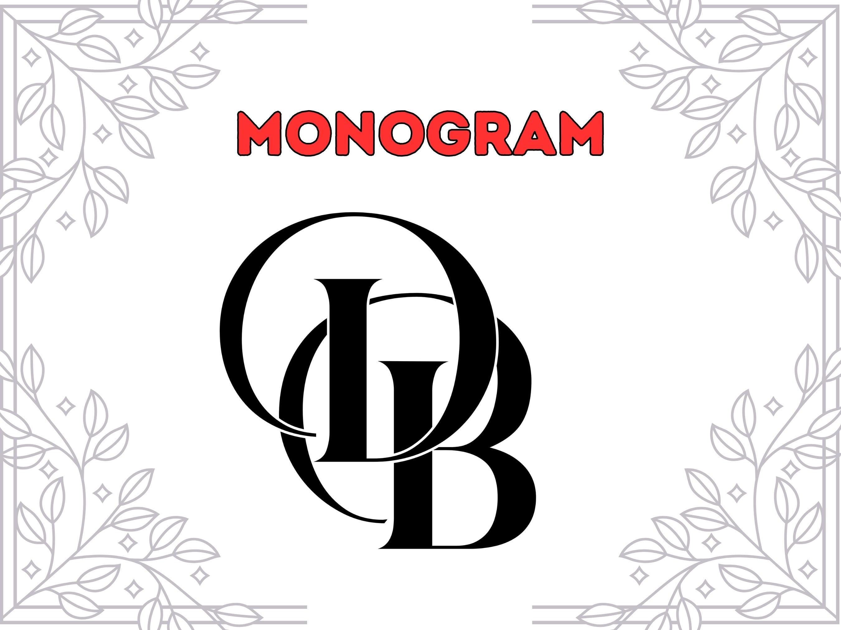 Monogram DB Digital Download, Custom Monogram Art With DB Initials for ...