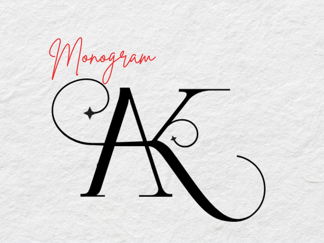 Monogram AK Digital Download, Custom Monogram Art With AK Initials for ...