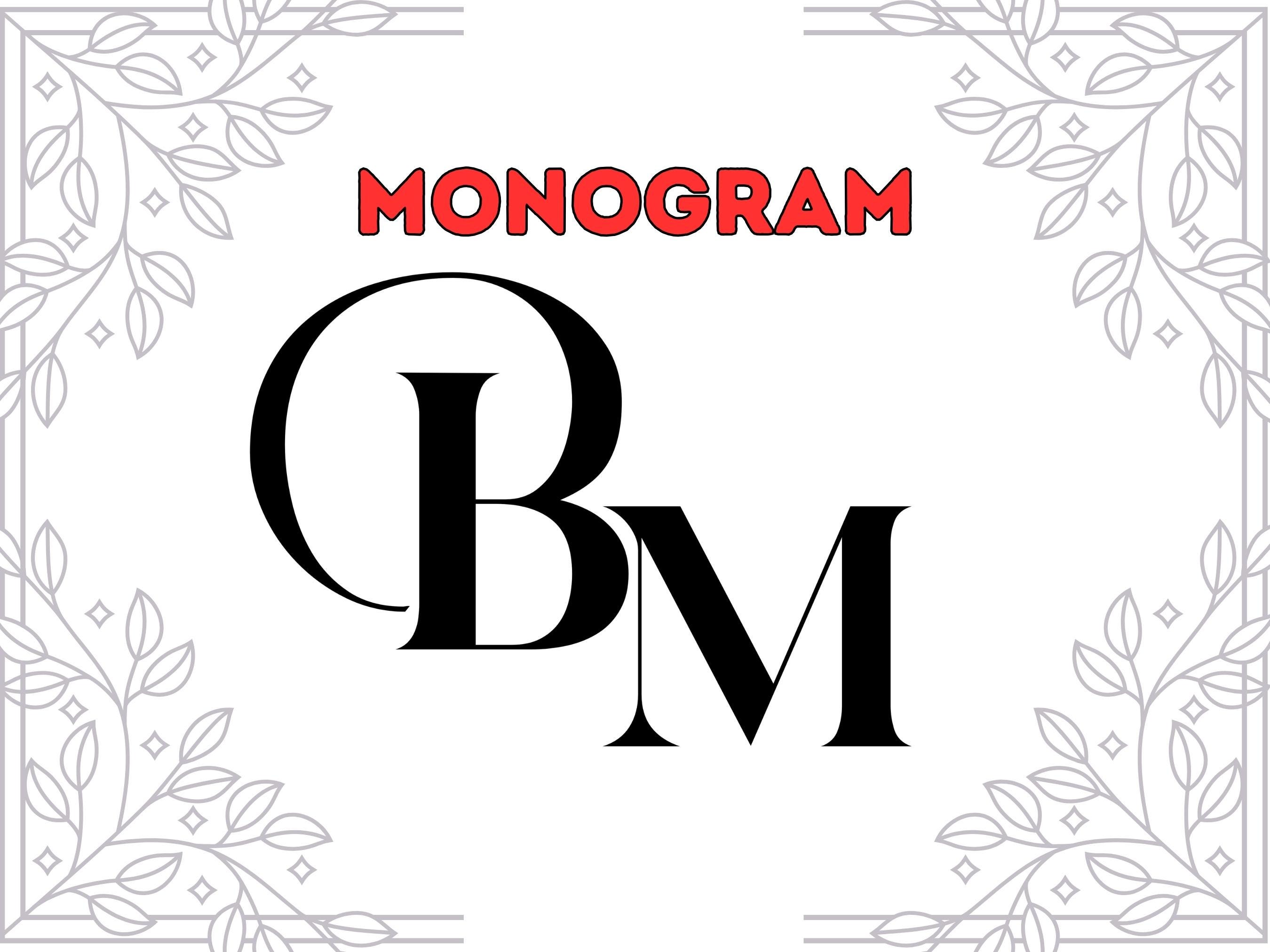 Monogram BM Digital Download, Customizable Monogram Art With BM ...
