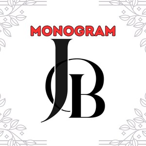 Monogram JB Digital Download, Custom Monogram Art With JB Initials for ...
