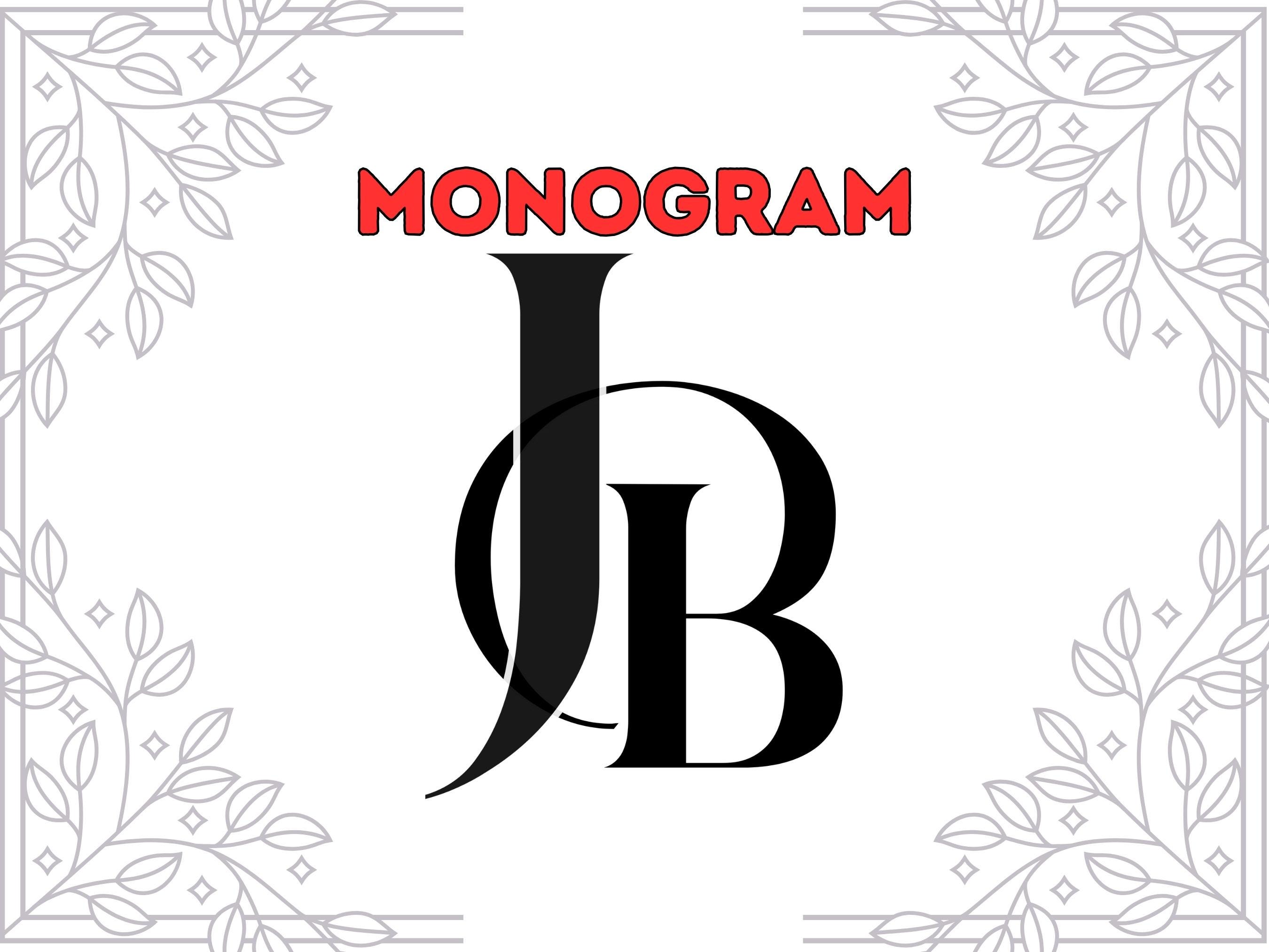 Monogram JB Digital Download, Custom Monogram Art With JB Initials for ...