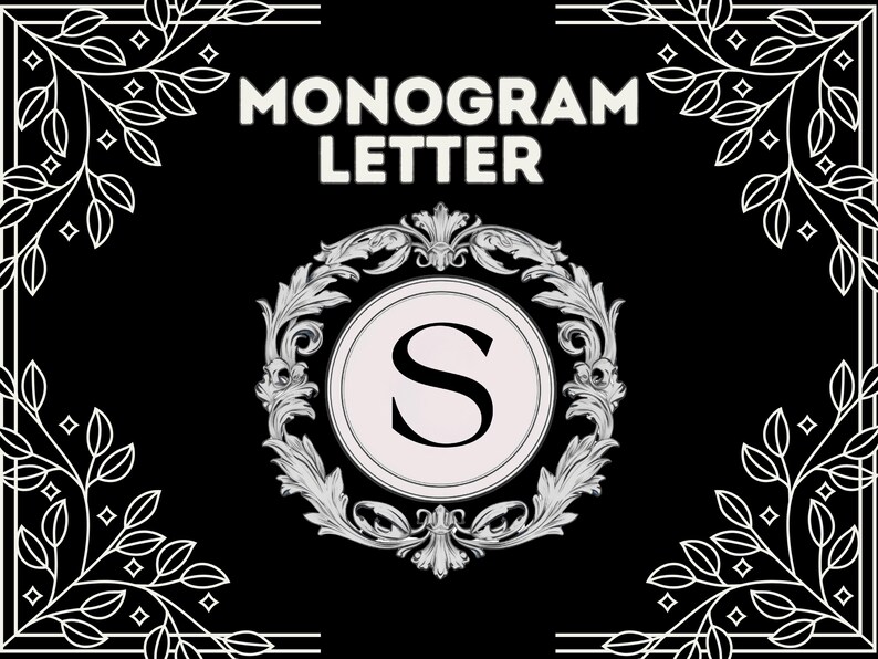 Monogram SVG Letter S, Instant Download, High-quality SVG & PNG for ...