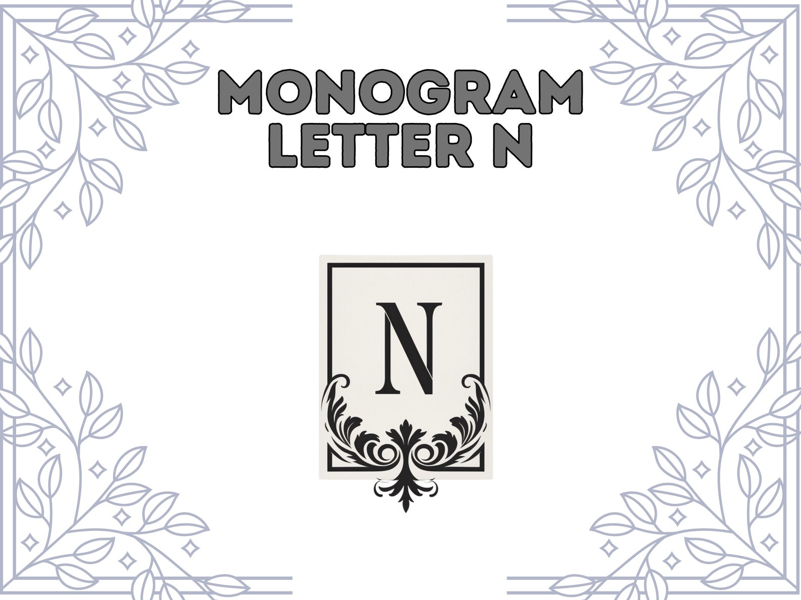 Wedding Monogram SVG N, , Premade Wedding Monogram, Digital Download ...