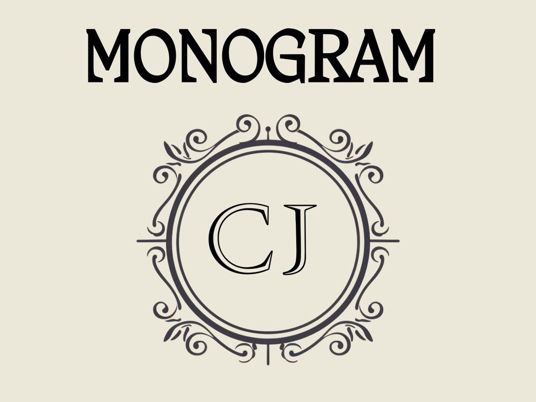 Monogram CJ Digital Download, Custom Monogram Art With CJ Initials for ...