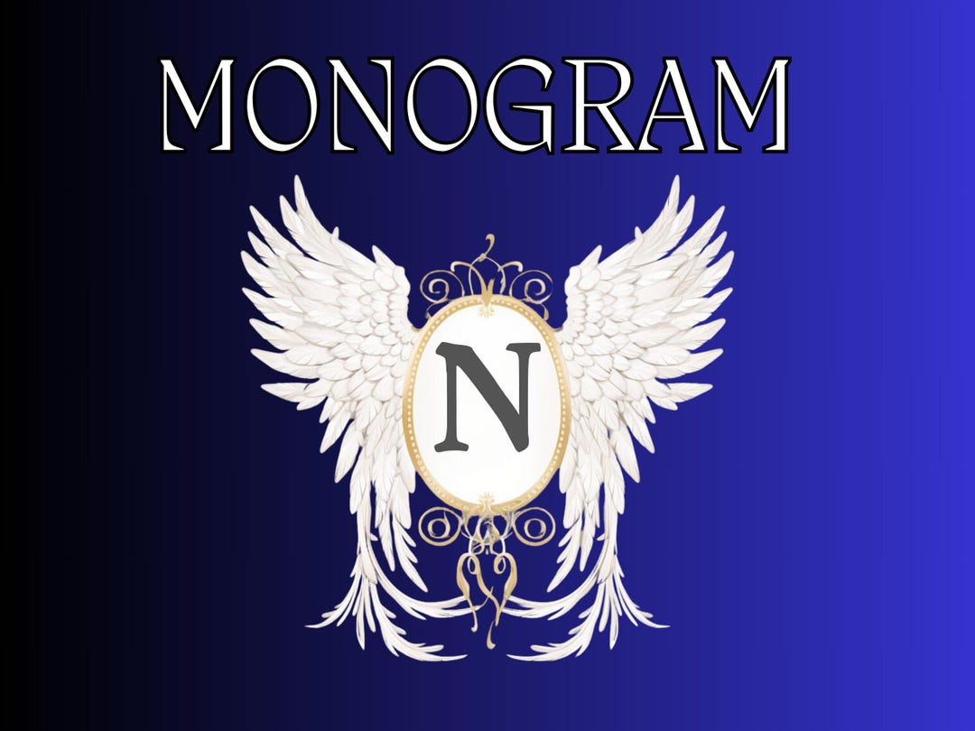 Angel Wing Monogram SVG - Personalized Memorial Art, Custom Initial ...