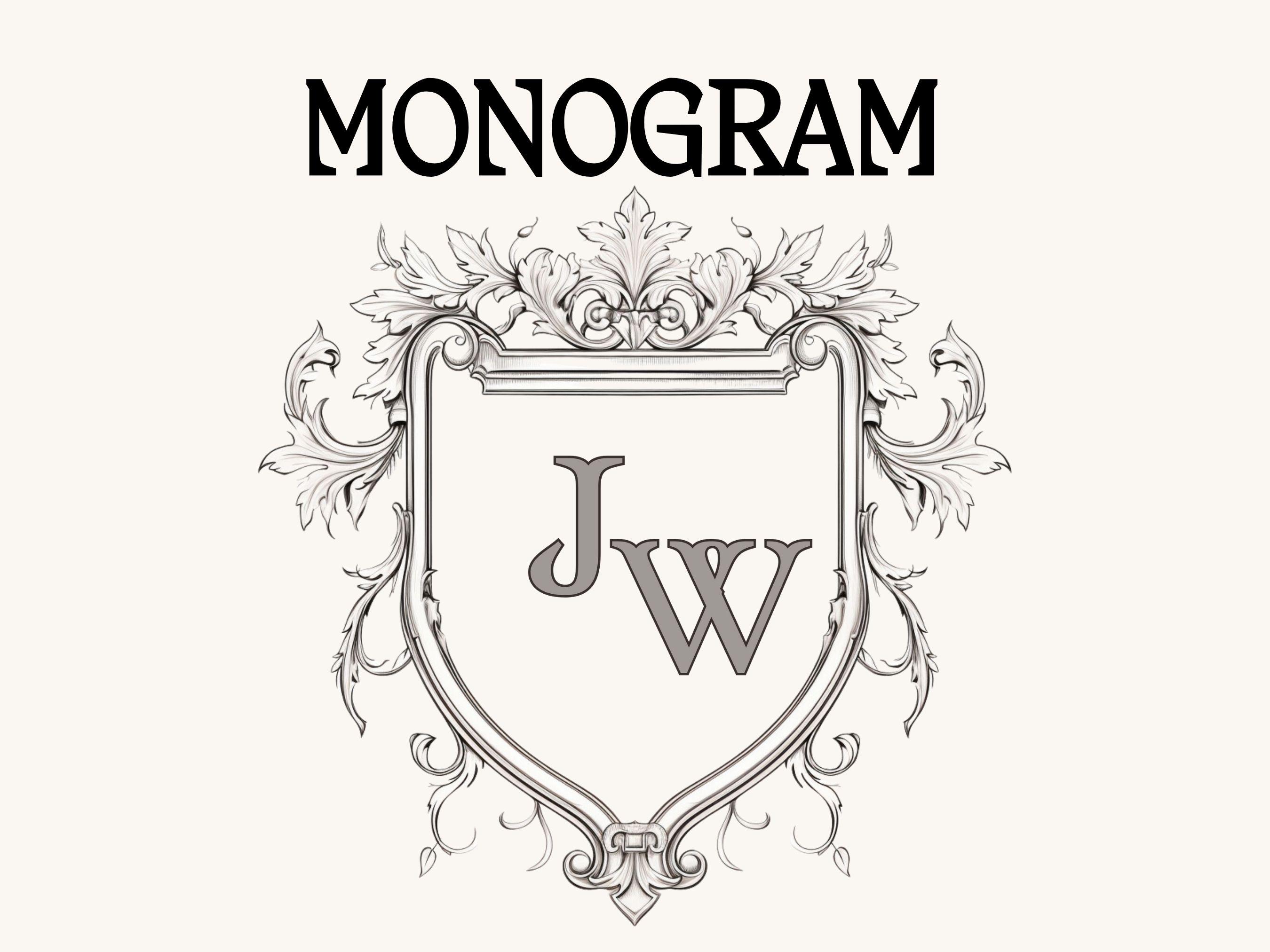 Monogram JW Digital Download, Custom Monogram Art With JW Initials for ...
