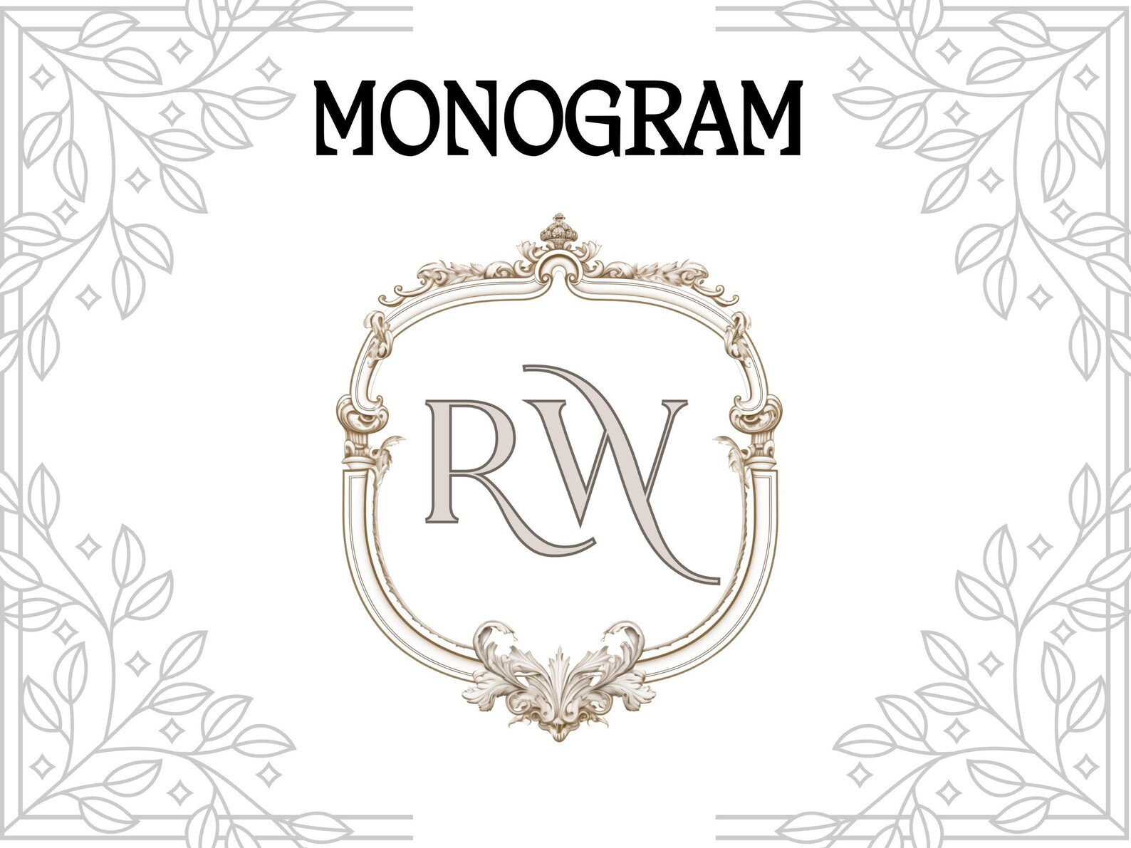 Monogram RW Digital Download - Custom Monogram Art for Personalized ...
