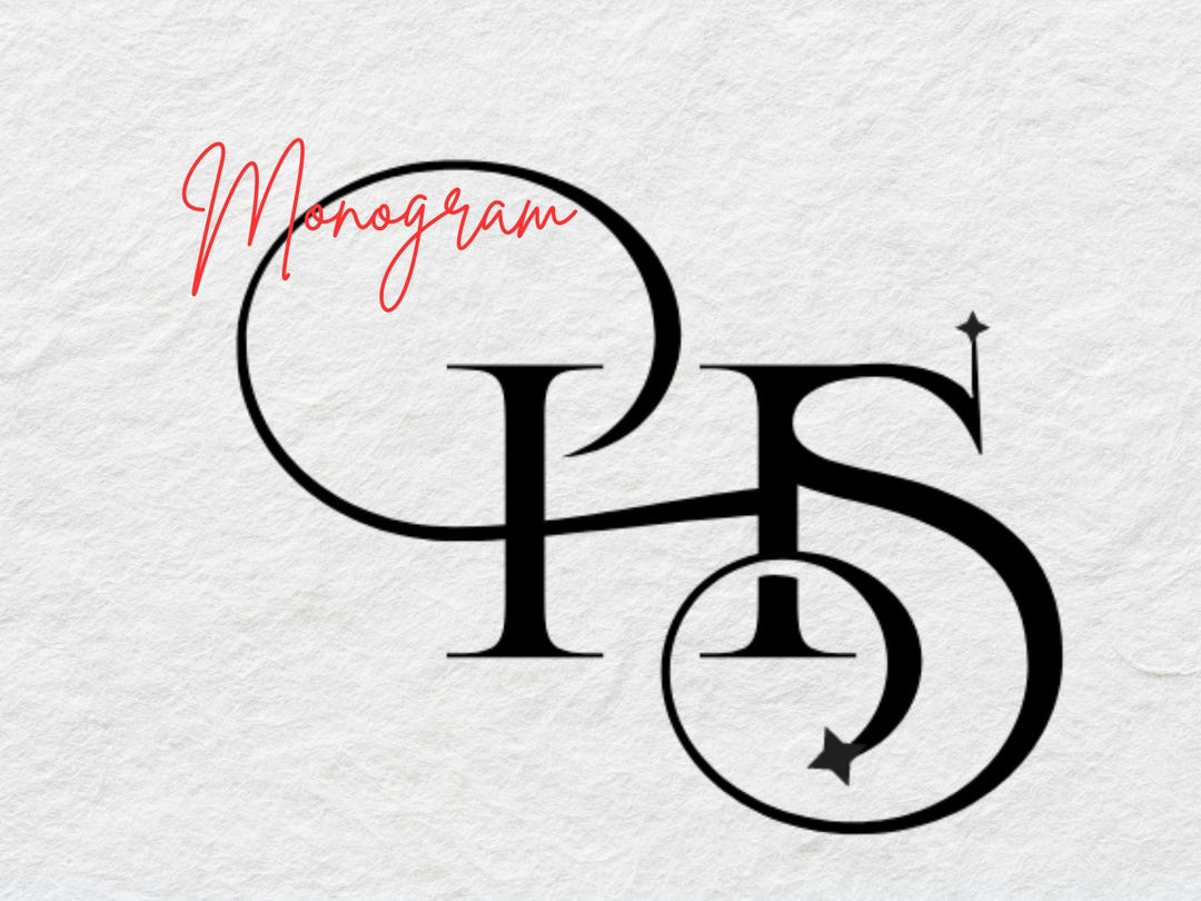 Monogram HS Digital Download, Custom Monogram Art With HS Initials for ...