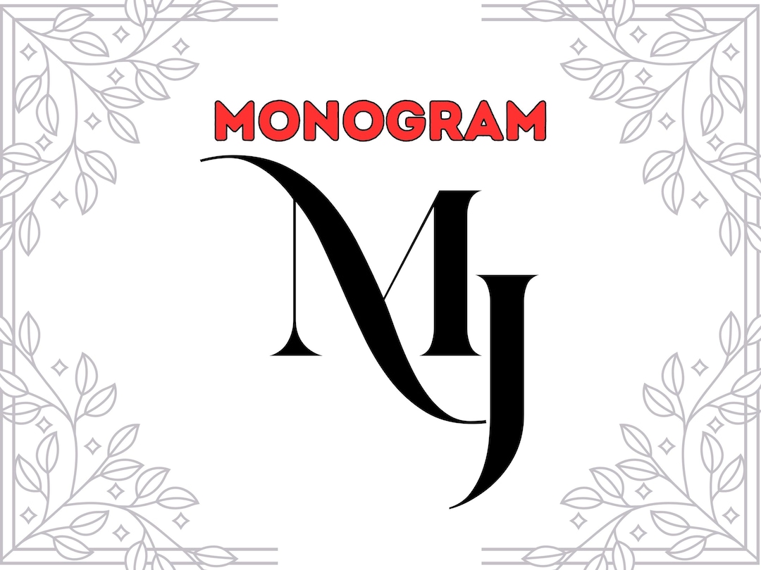 Monogram MJ Digital Download, Custom Monogram Art With MJ Initials for ...