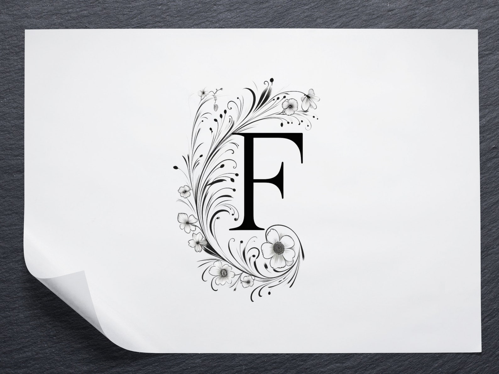Stylish Monogram Letter F Digital SVG, Monogram Design Download ...