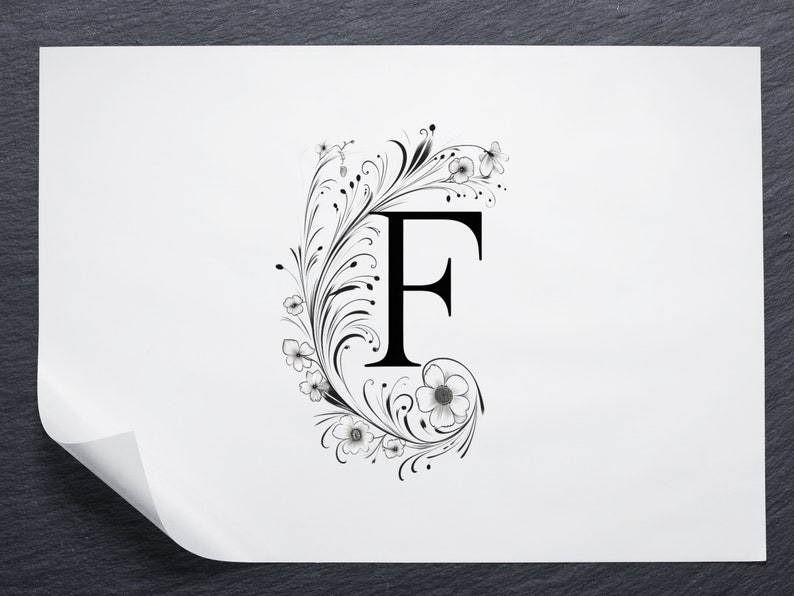Stylish Monogram Letter F Digital SVG, Monogram Design Download ...
