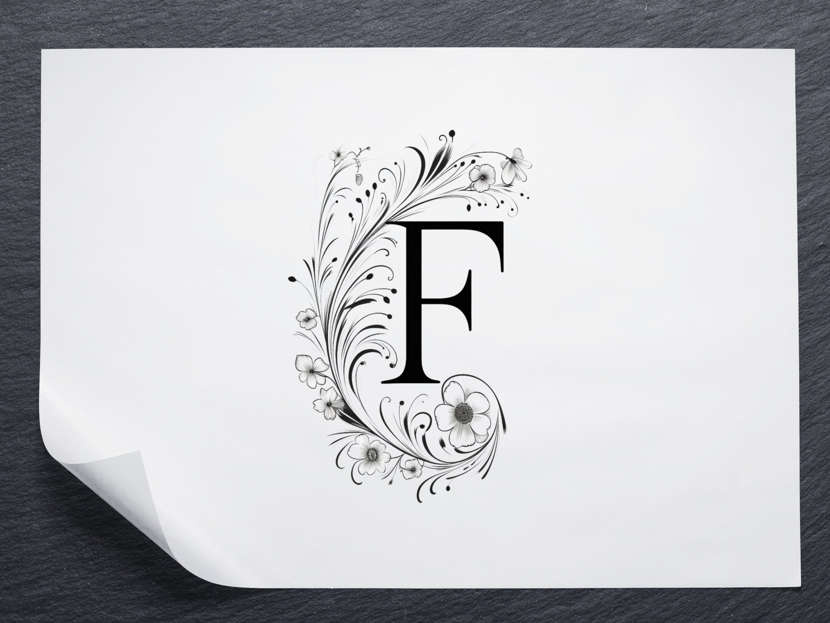 Stylish Monogram Letter F Digital SVG, Monogram Design Download ...