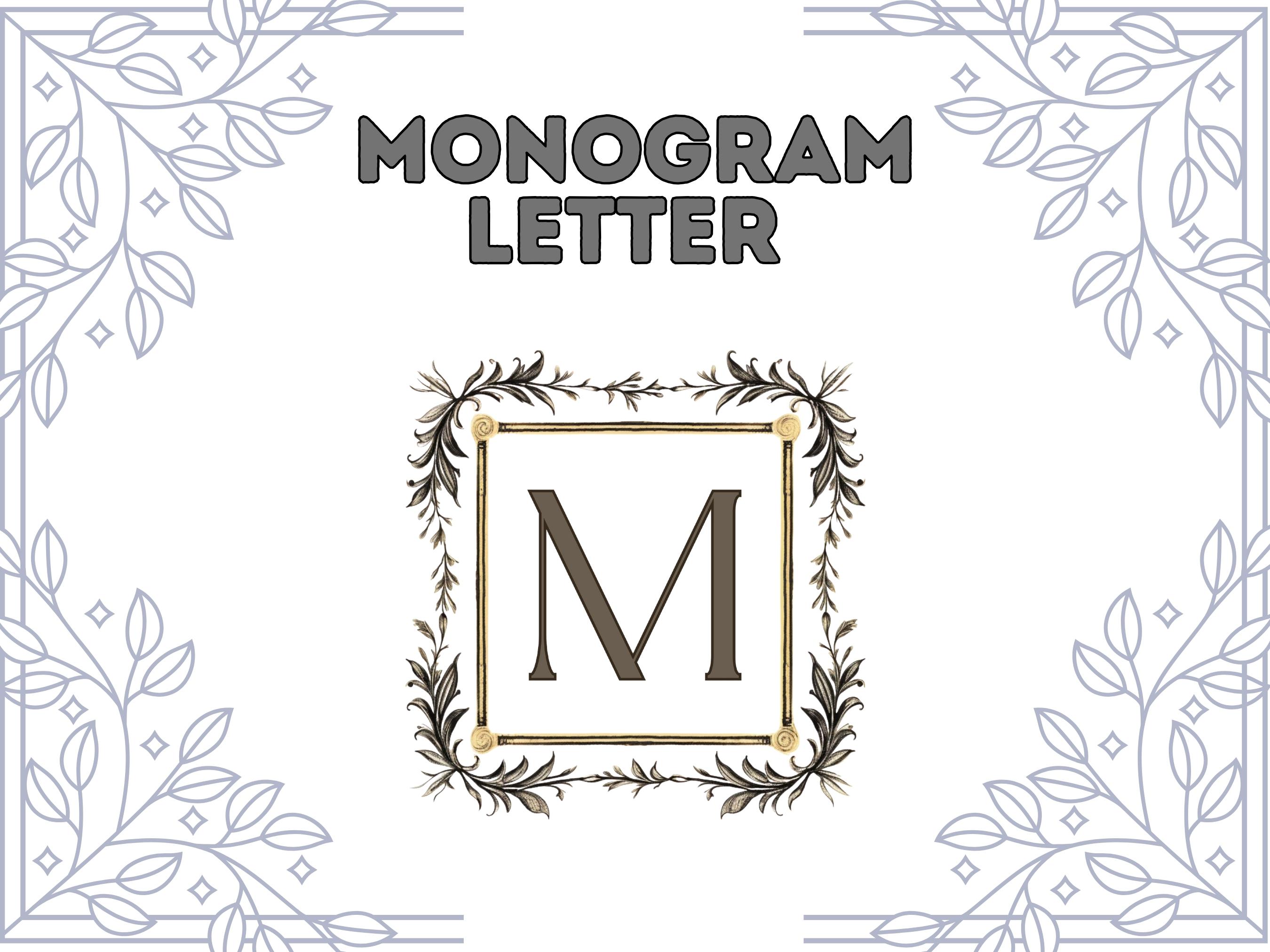 Monogram Letter M Digital SVG, Monogram Design Download, Monogram ...