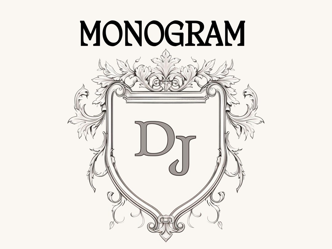 Monogram DJ Digital Download, Custom Monogram Art With DJ Initials for ...
