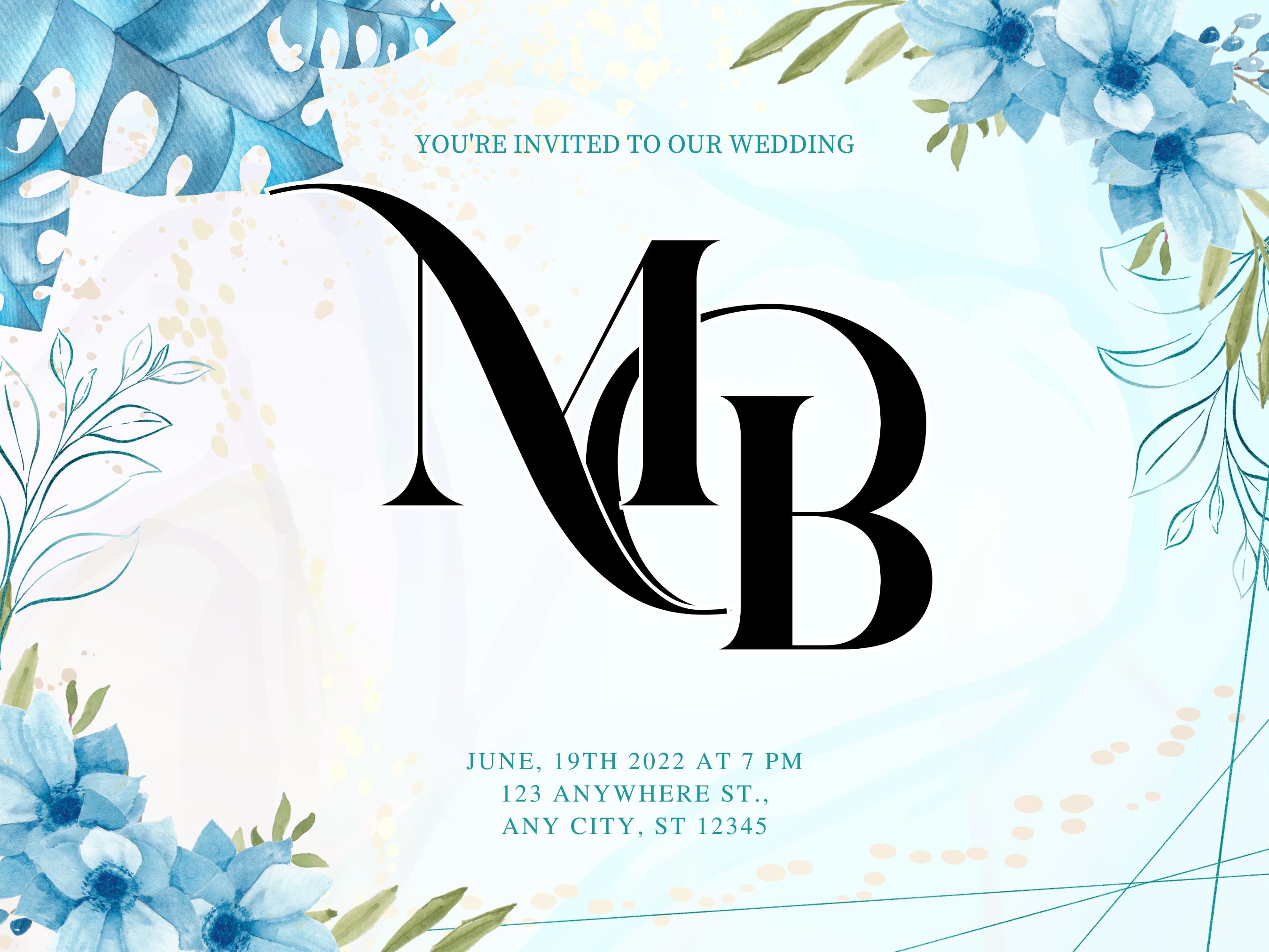 Monogram MB Digital Download, Custom Monogram Art With MB Initials for ...