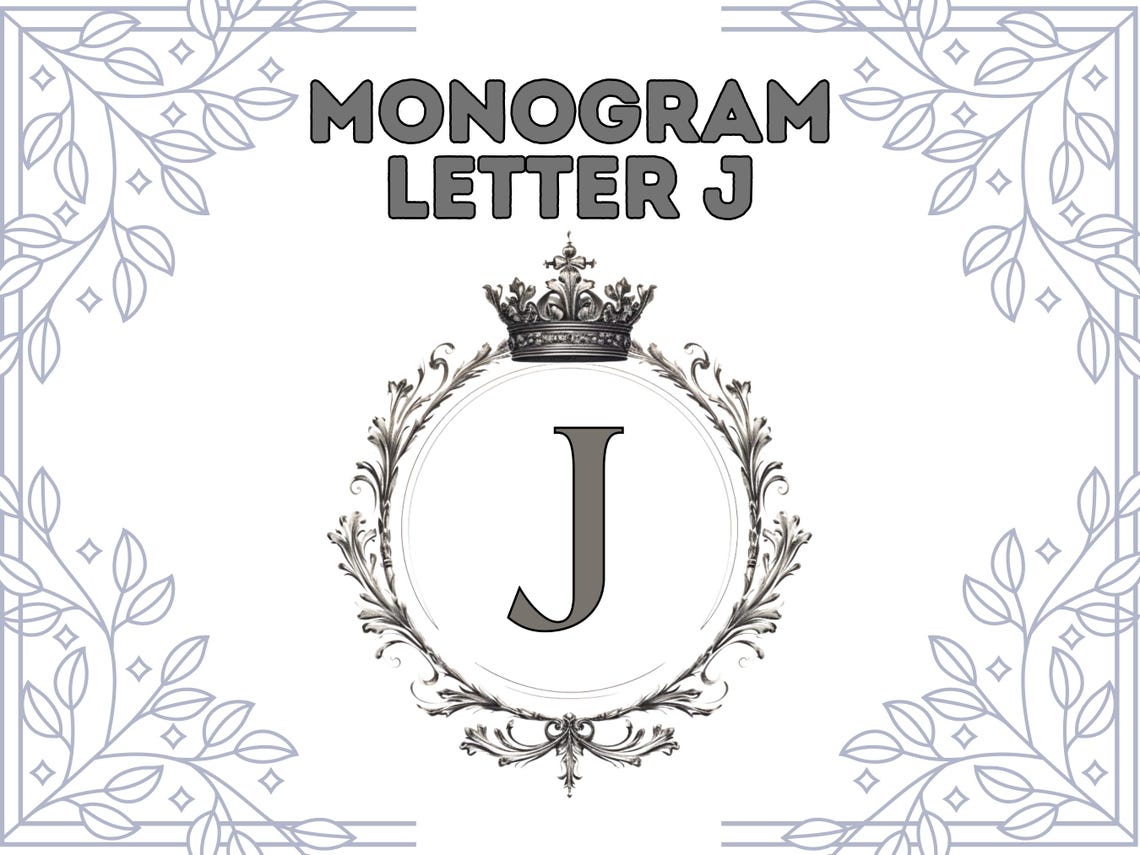 Monogram Letter J Digital SVG, Monogram Design Download, Monogram ...