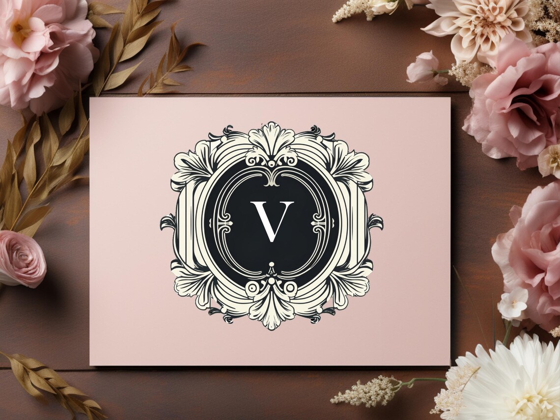 Digital Monogram Letter V Digital SVG, Monogram Design Download ...