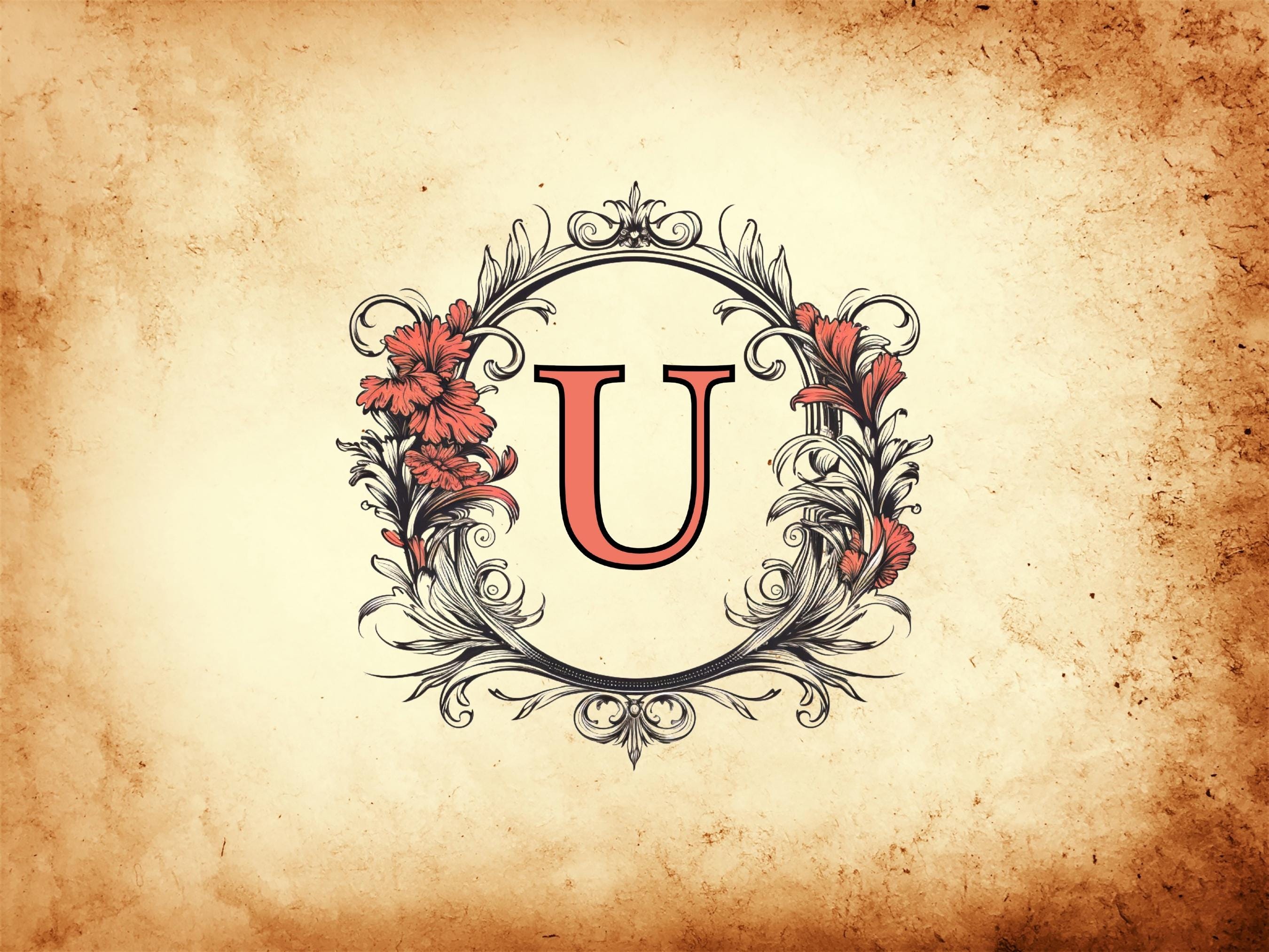 Monogram Letter U Digital Download Personalized Wall Art, Custom ...