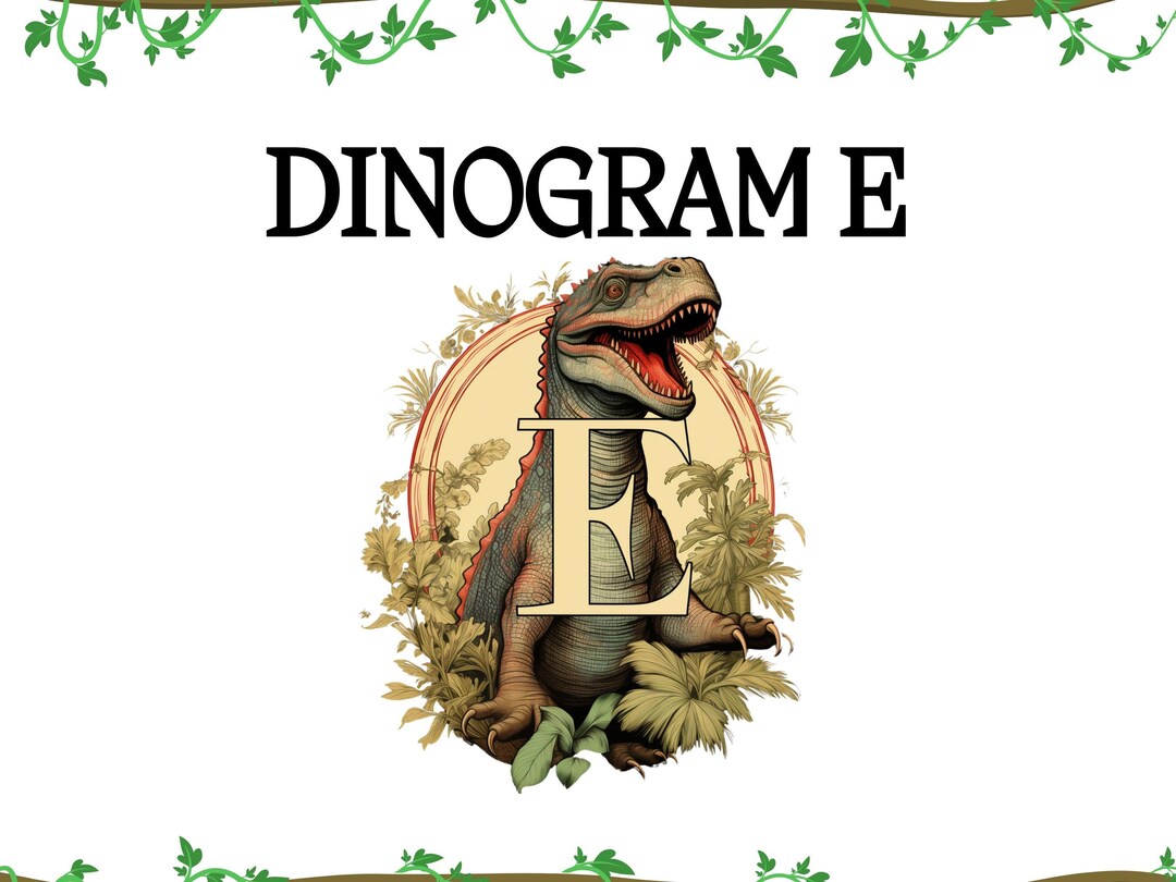 Letter E Dinosaur Monogram SVG Instant Download, Dinosaur Alphabet ...