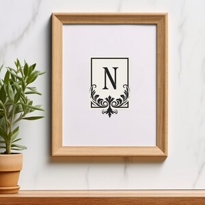 Stylish Monogram Letter N Digital SVG, Monogram Design Download ...