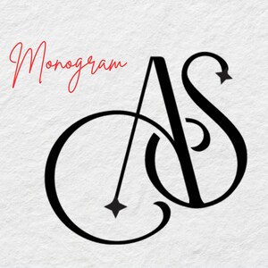 Monogram AS Digital Download, Custom Monogram Art With AS Initials for ...