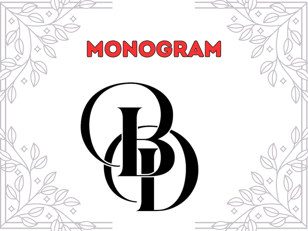 Monogram BD Digital Download, Customizable Monogram Art With BD ...