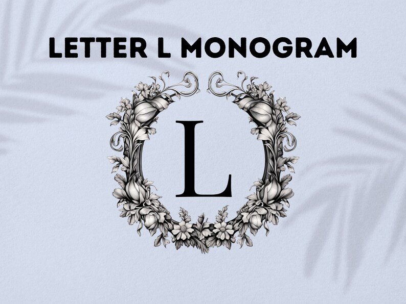 Monogram SVG L, Elegant Monogram Letters, Digital Download, DIY ...