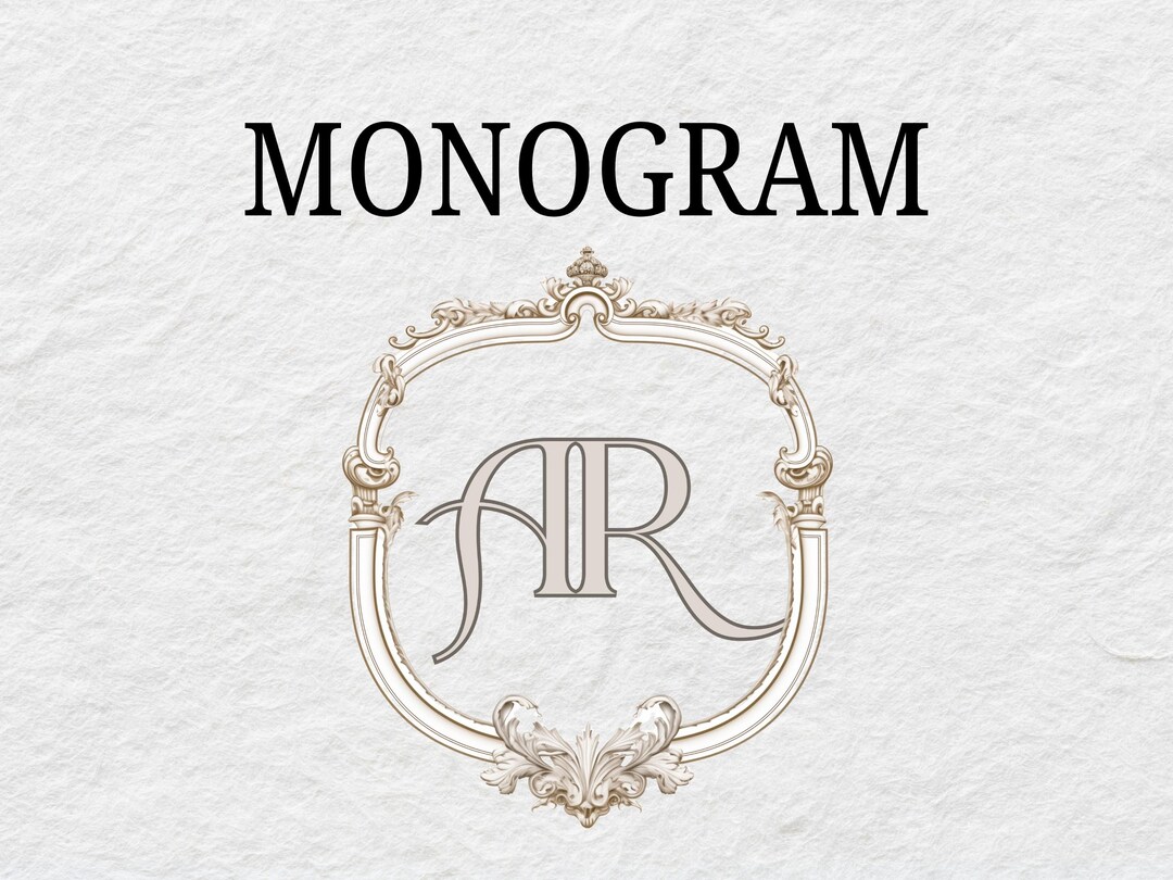 Monogram AR Digital Download, Custom Monogram Art With AR Initials for ...