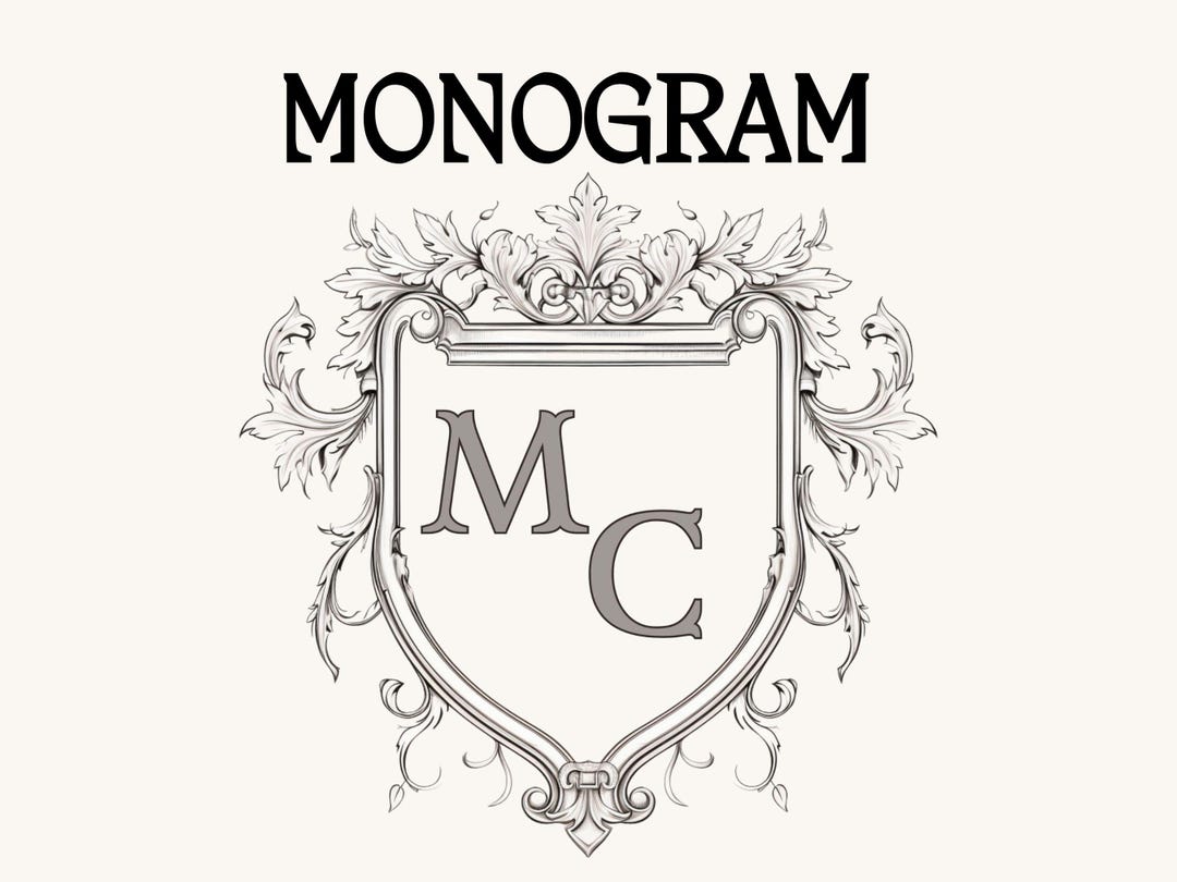 Monogram MC Digital Download, Custom Monogram Art & Personalized ...