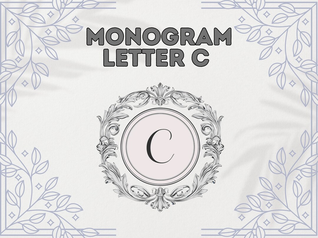 Monogram SVG C, Personalized Initial Design, Premade Wedding Monogram ...