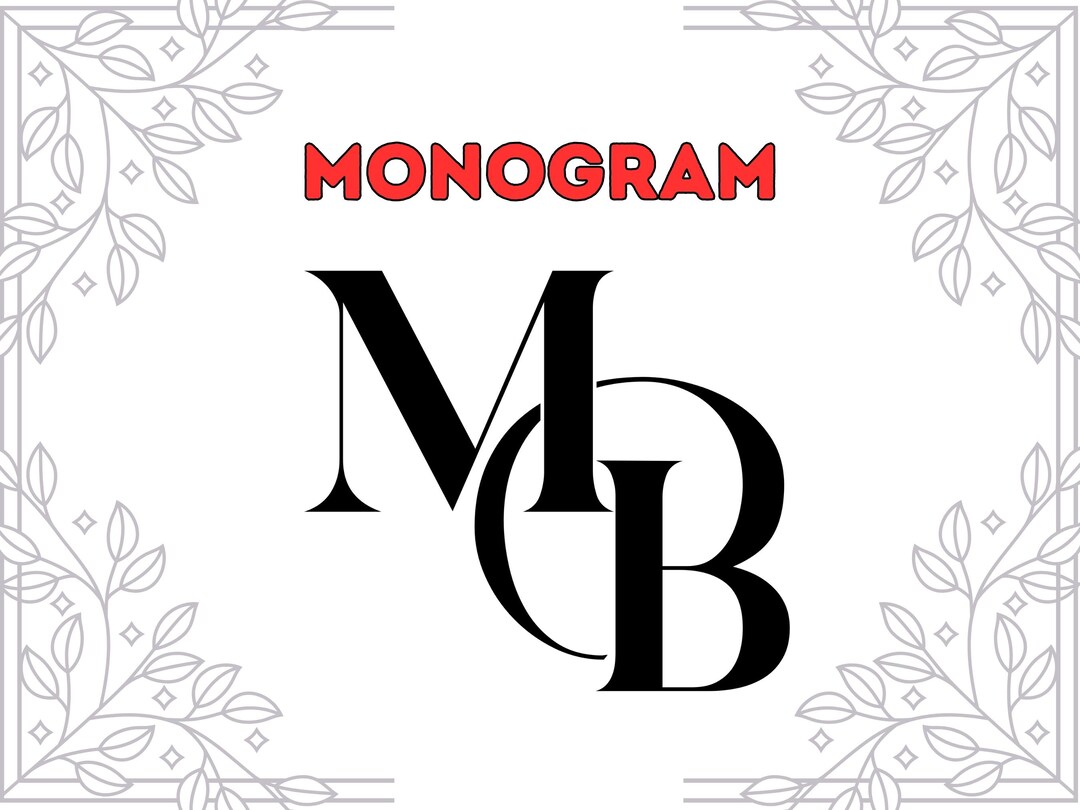 Monogram MB Digital Download, Custom Monogram Art With MB Initials for ...