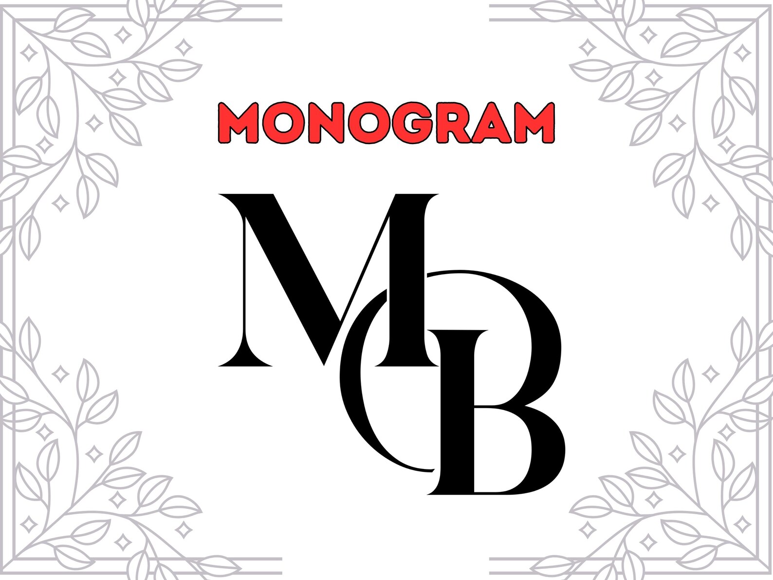 Monogram MB Digital Download, Custom Monogram Art With MB Initials for ...