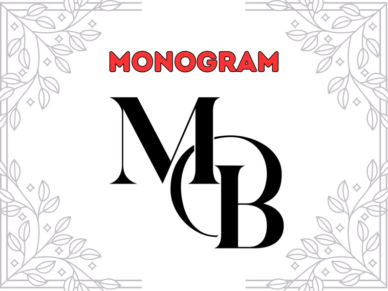Monogram MB Digital Download, Custom Monogram Art With MB Initials for ...