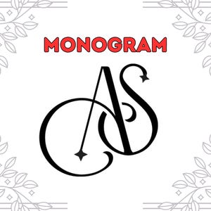 Monogram AS Digital Download, Custom Monogram Art With AS Initials for ...
