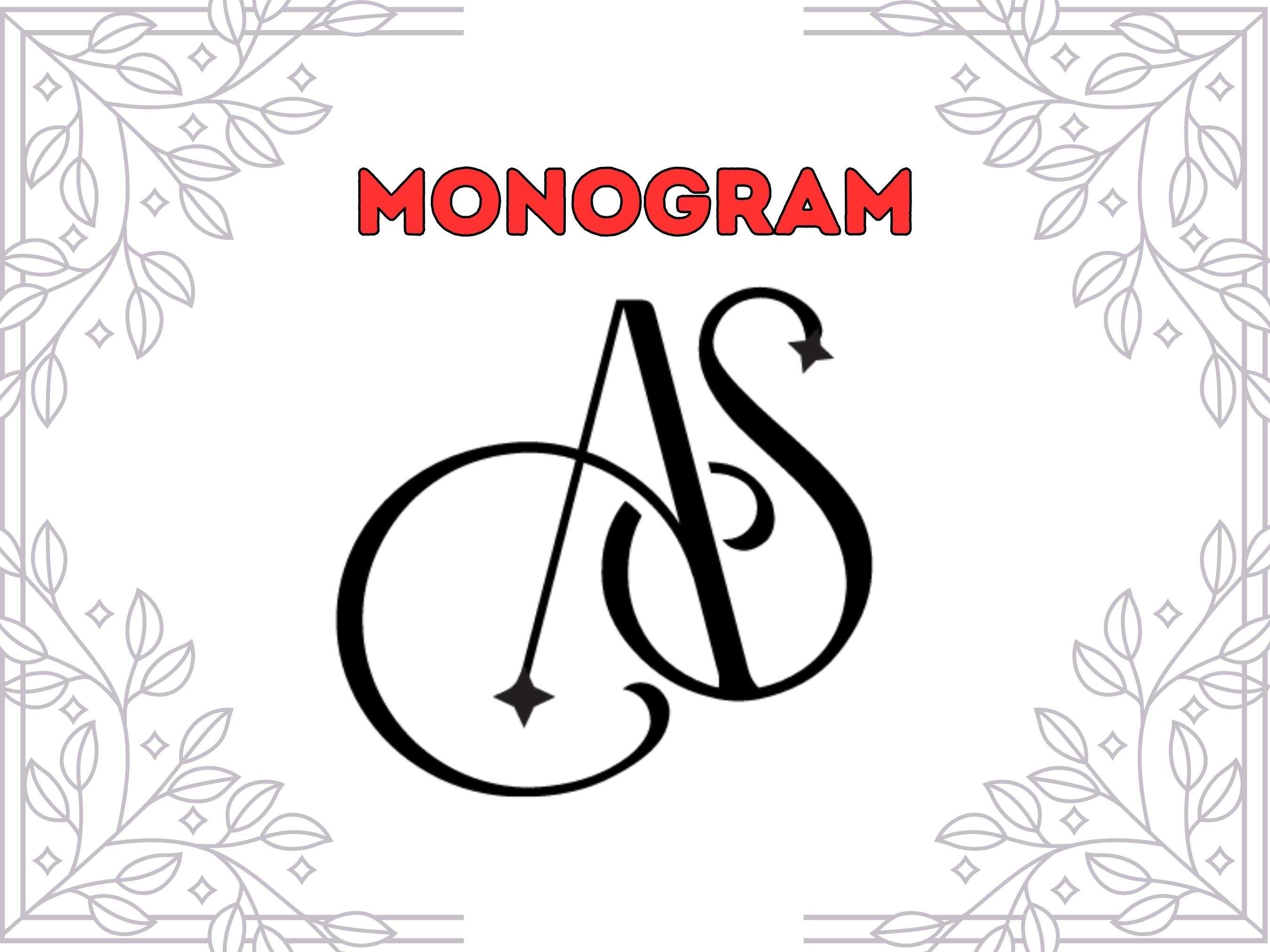 Monogram AS Digital Download, Custom Monogram Art With AS Initials for ...