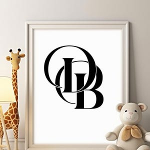 Monogram DB Digital Download, Custom Monogram Art With DB Initials for ...