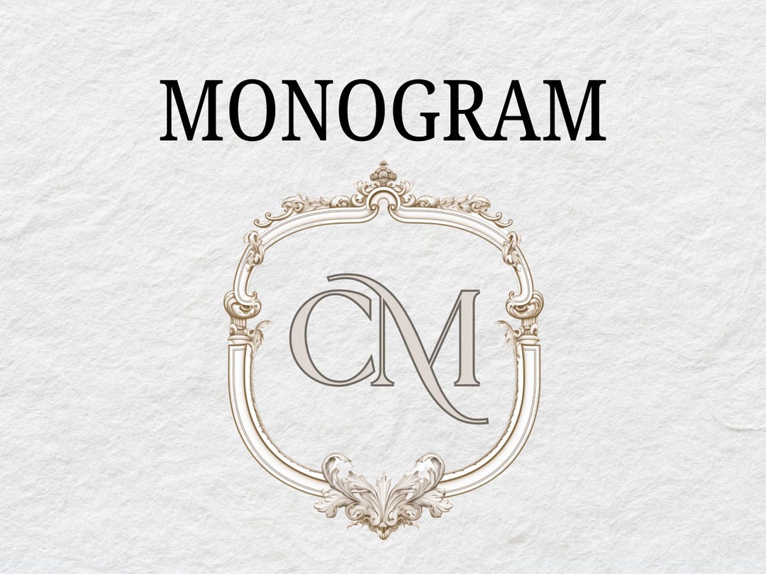 Monogram CM Digital Download, Customizable Monogram Art With CM ...